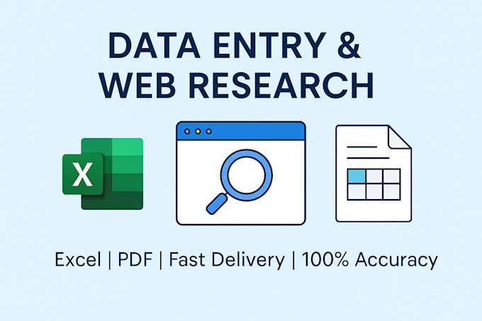 Do accurate web research, data entry, and excel tasks by Stellanova01 ...