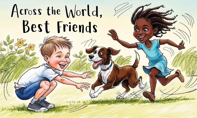 Draw hand drawn children story book illustration watercolor, children ...