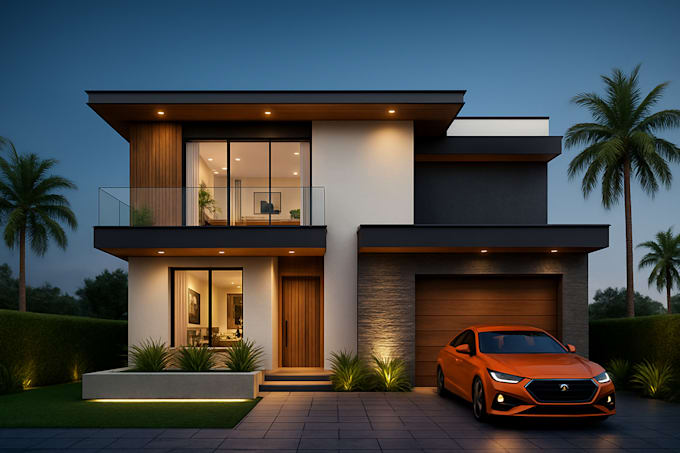 Create 3d house rendering, interior and exterior design, and floor plan ...