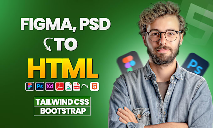 Convert figma to html psd to html with bootstrap or tailwind css ...