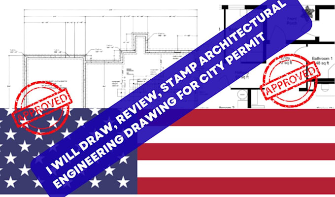 Draw review stamp architectural engineering drawing for city permit by ...