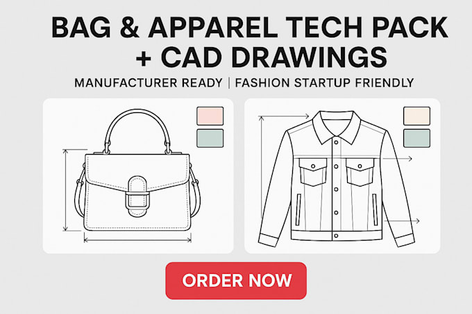 Bag tech pack handbag apparel tech pack detail technical cad drawings ...