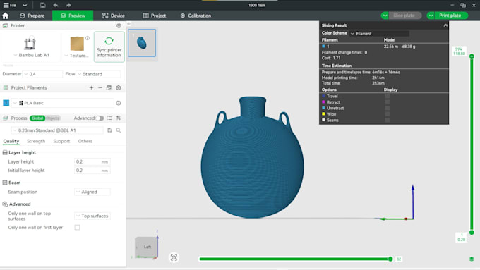 Slice your stl file on bambu lab for 3d printing by Holyfingersfiv3 ...