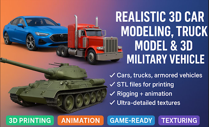 Model 3d car modeling, 3d truck model, 3d printing, military vehicle ...