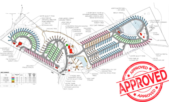 Illustrate plot plat rv park map vector campground map packing lot ...