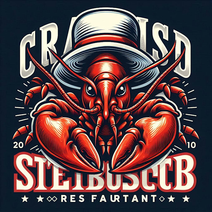 Crawfish lobster seafood bistro restaurant mascot logo with t shirt ...