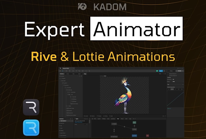 Create interactive rive animations for web and app by Kaderomeiri | Fiverr