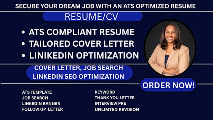 Write ats optimized resume, cover letter and optimize your linkedin ...