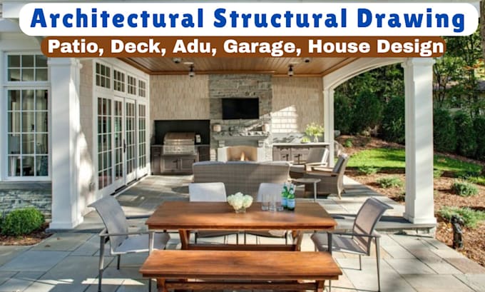 Draft stamp architectural structural floor plan adu deck carport patio ...