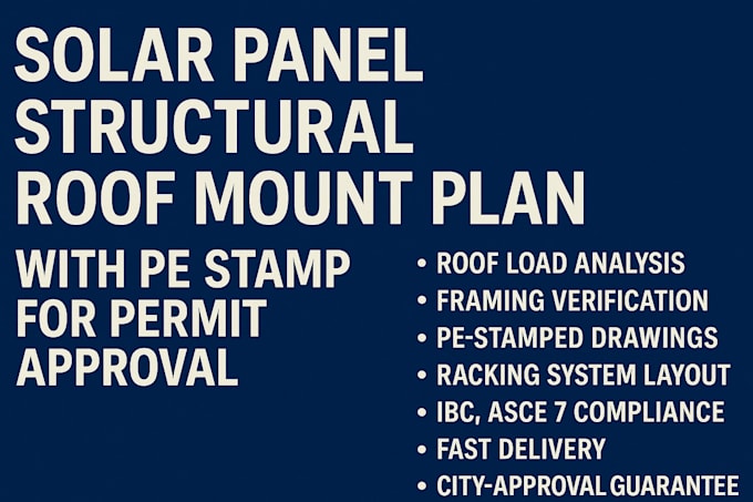 Solar panel structural roof mount plan with pe stamp for permit ...