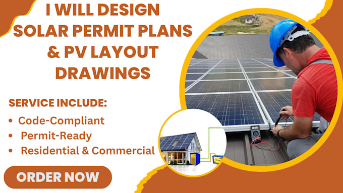 Design solar permit plan sets and pv layout drawings by Engr_robert07 ...