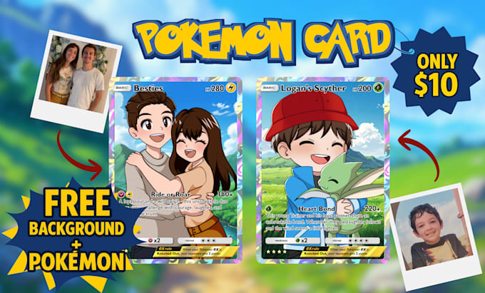 Draw you a custom pokemon trainer tcg card illustration by Narushinaku ...