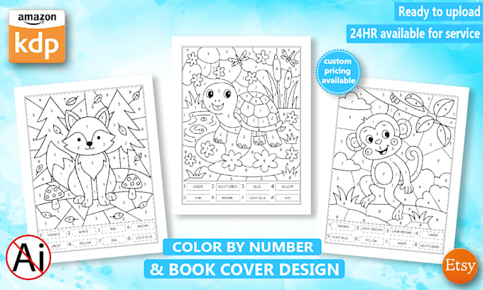 Custom color by number coloring book and cover by Ferdous_artist | Fiverr