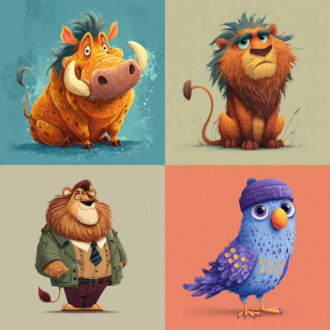 Create animals cartoon character illustration design by Laurieotha | Fiverr