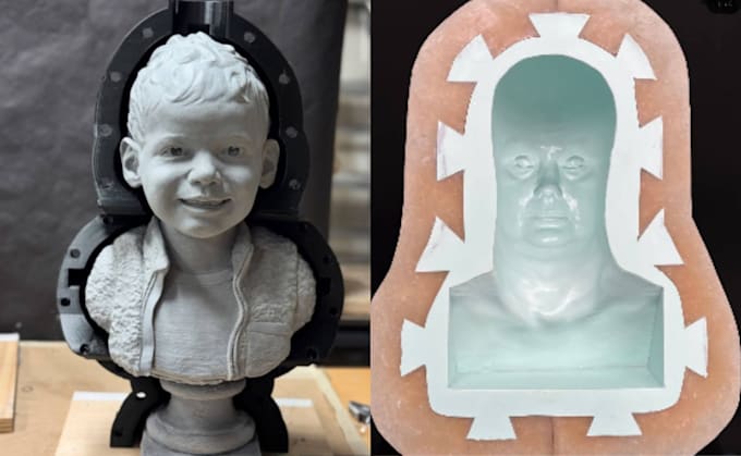 Create a 3d character mold 3d sculpture mold 3d miniature 3d figurine ...