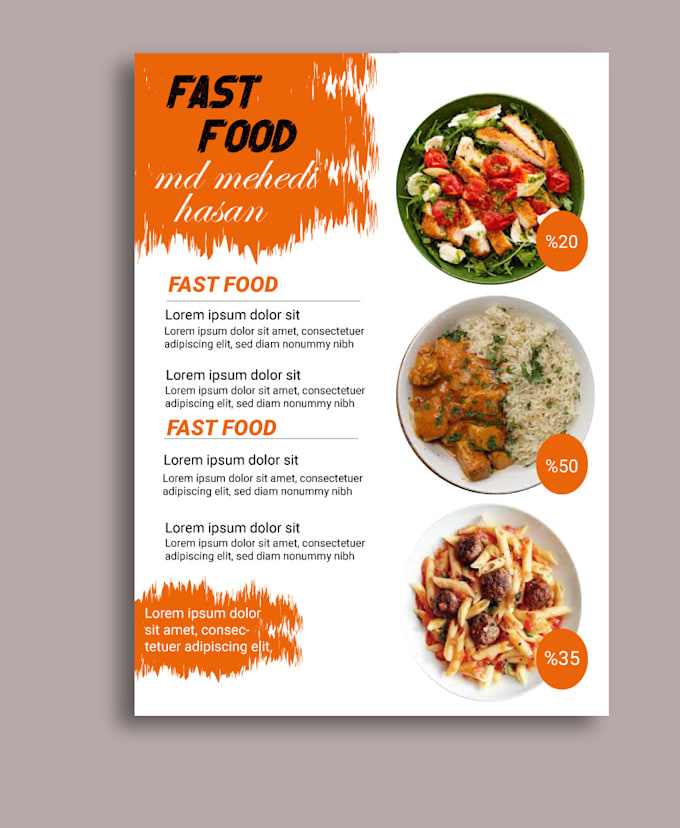 Can design food menus for any hotel by Mehedi12586 | Fiverr
