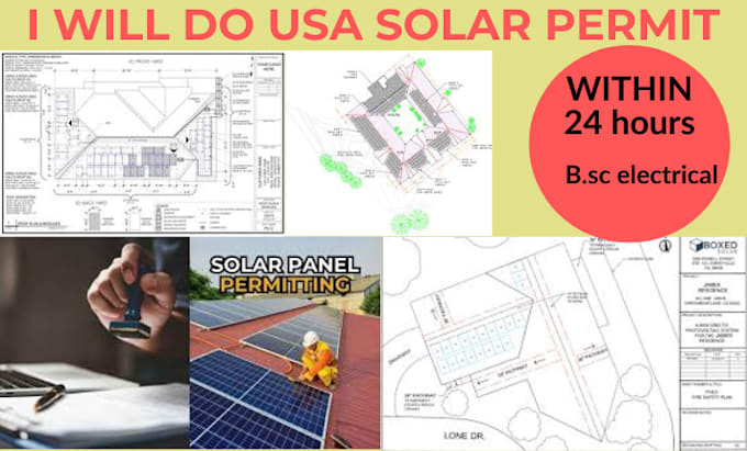 Create usa solar permit design and drafting in auto cad for commercial ...