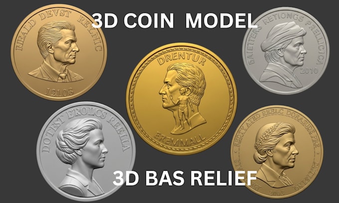 Sculpt custom 3d coin bas relief cnc coin medallion design pendant stl ...