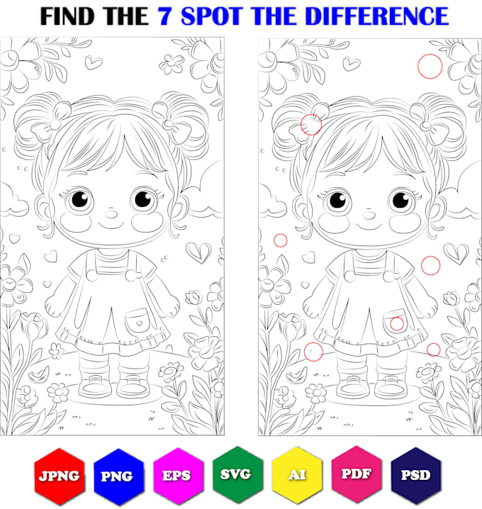 Draw spot the difference and hidden object picture by Fatema_5516 | Fiverr