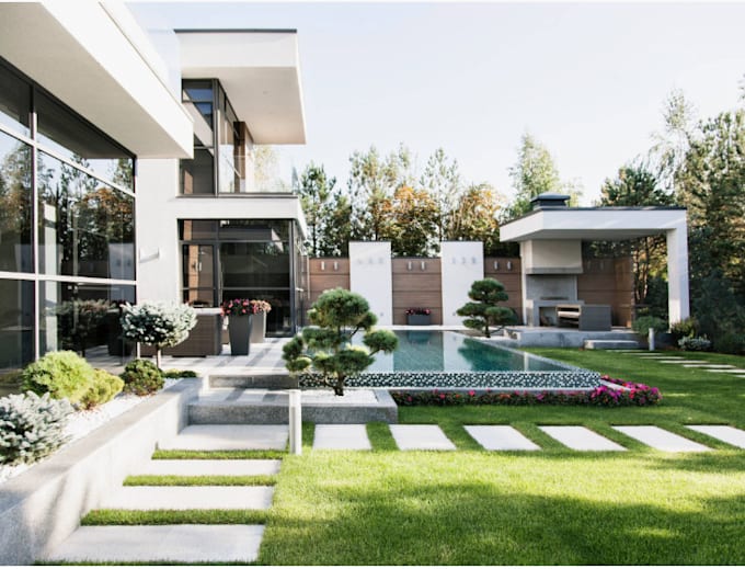 Design your garden, backyard, patio, terrace 3d realistic landscape by ...