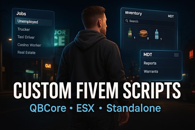 Develop and fix custom fivem scripts for esx, qbcore, or standalone servers by Brian_56m | Fiverr