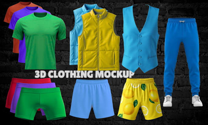 Create realistic 3d clothing mockup, streetwear, apparel design using ...