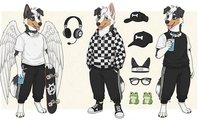 Draw furry reference sheet character design fursona furry art ref sheet ...
