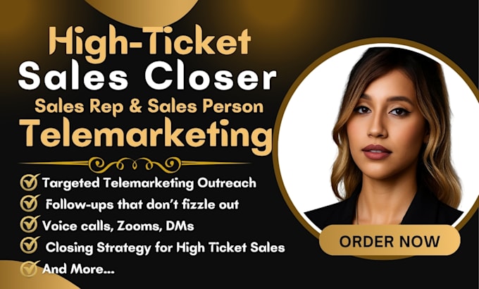 Sales representative salesperson sales closer high ticket sales ...