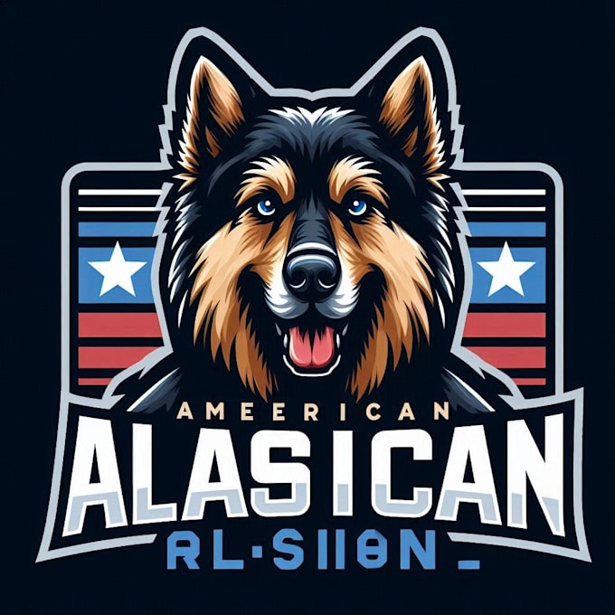 Design high quality american alsatian mascot logo with t shirt design ...