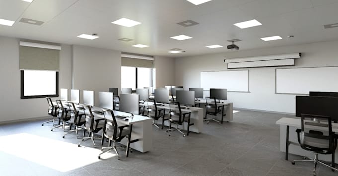 Design and render school building,classroom interior,3d layout, lct lab,hallway by Funminitemi ...