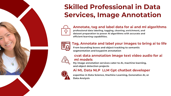Do cvat data annotation image text video audio for ai ml model by Zuri__hayden | Fiverr