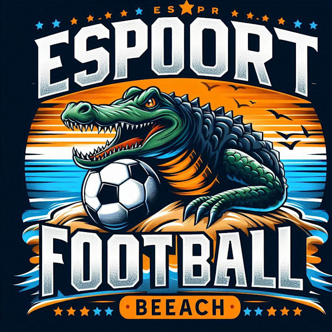 Design high quality esport football beach crocodile logo with t shirt ...