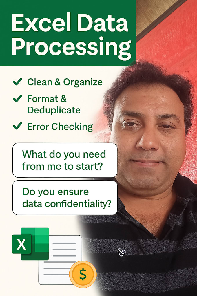 Clean, format, and organise your excel data professionally by Qc_exec_india | Fiverr