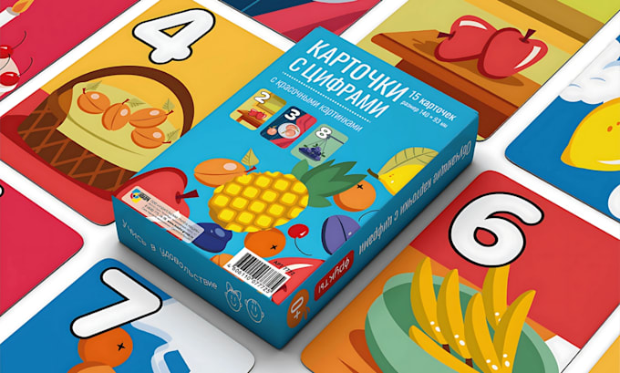 Design printable card game kids playing card game flash card with box ...