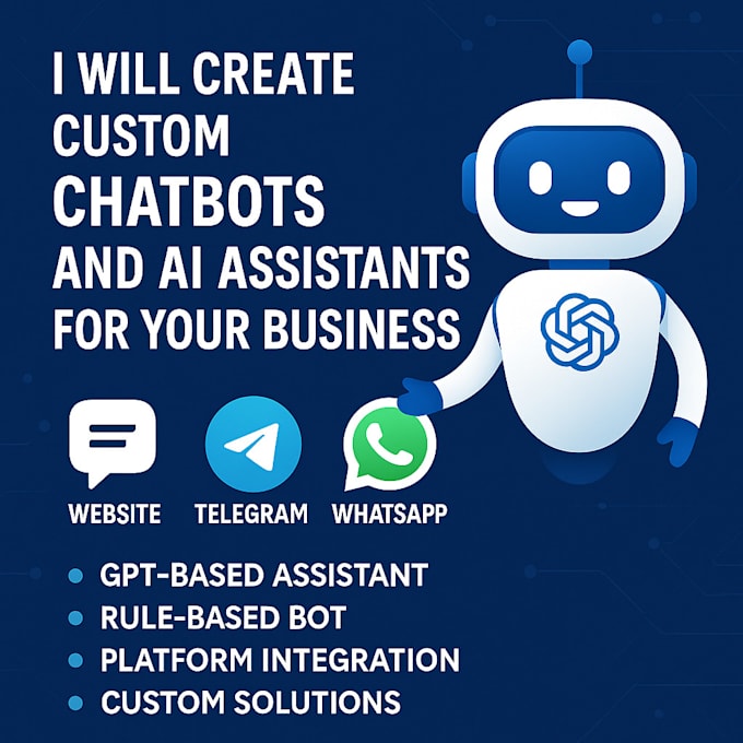 Create custom chatbots and ai assistants for your business by Fabriziowebd | Fiverr