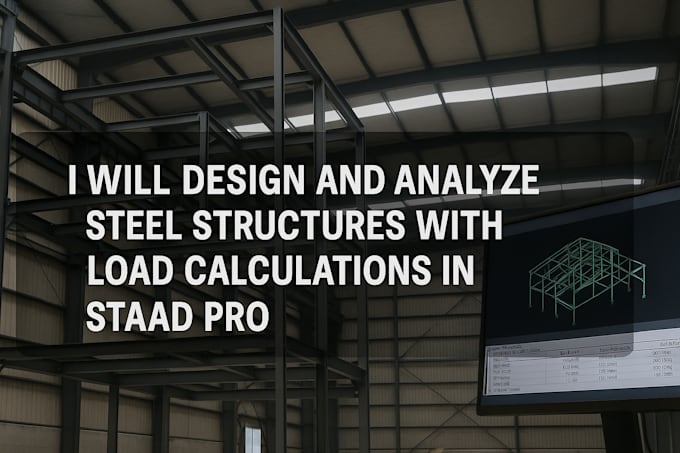Design and analyze steel structures with load calculation using staad ...