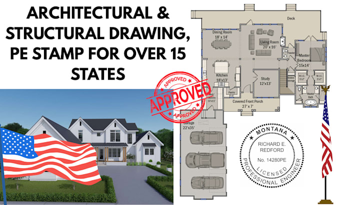 Draw architectural stamp review, pe stamp, architectural stamp for city ...
