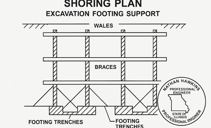 Structural shoring excavation support design with pe stamp in missouri ...