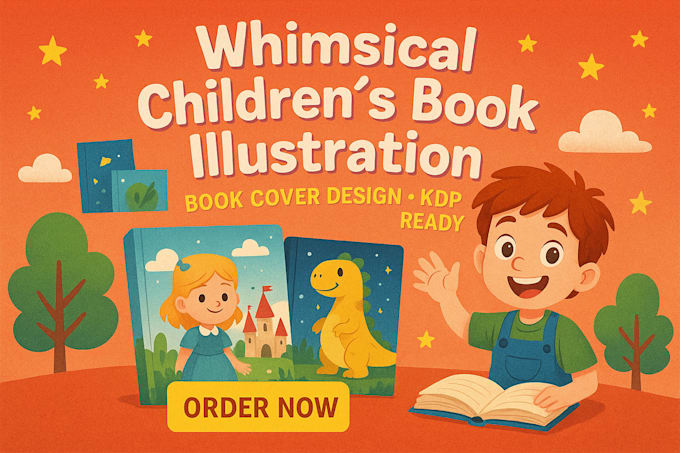 Draw whimsical children book illustration, cartoon art, and kdp ...