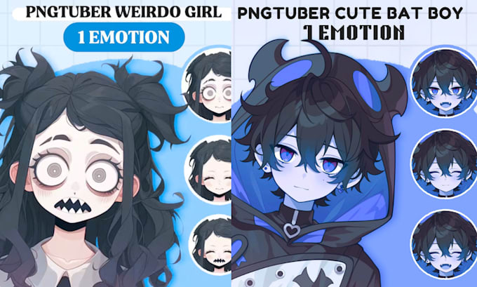 Draw png tuber live2d model rigging anime vtuber for png vtuber ...