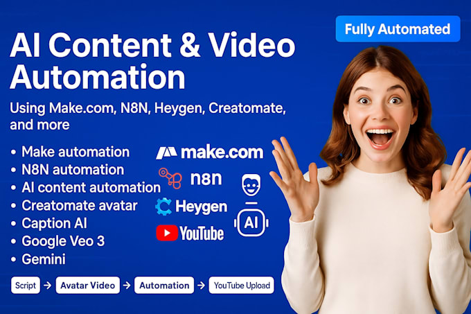 Autopilot social media conten,n8n youtube make automation heygen creatomate sora by Timmy_john04 ...