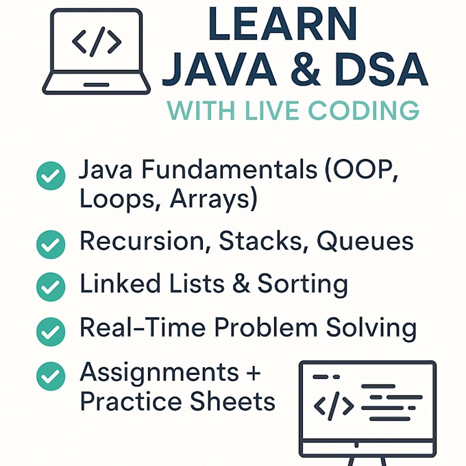 Teach java and dsa with live coding sessions by Shakeeb_52 | Fiverr