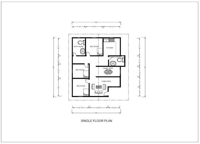 Draw 2d architectural drawings in autocad by Abdur_arc1 | Fiverr