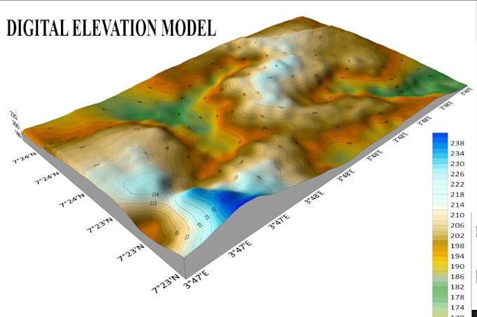 Create 3d terrain maps and georeference your gis data by Raymond1198 | Fiverr