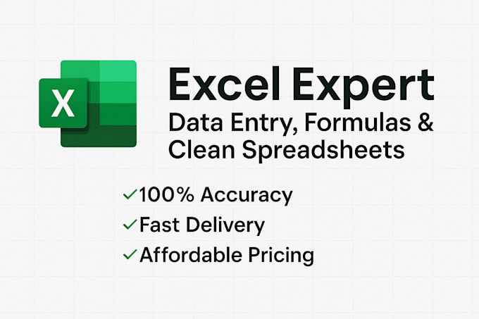 Do excel data entry, clean spreadsheets, and create formulas by ...