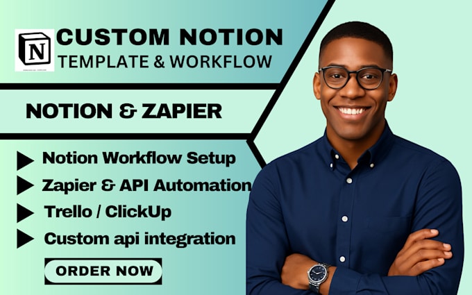 Setup notion workflow, automate trello, clickup, integrate api zapier smartsheet by Bobby_exp ...