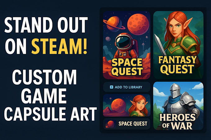 Design steam capsule art, game banners, ui, posters, and game logo by ...