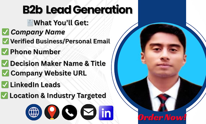 Collect targeted b2b leads with verified emails and decision maker info by Omarfaruk101036 | Fiverr