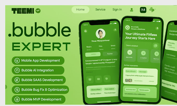 Build bubble io app mvp saas ai chatbot figma to bubble ui ux design mobile by Lency_peter | Fiverr