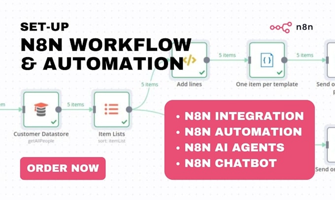 Setup n8n automation, n8n workflow automation, n8n ai agent, fix n8n ...